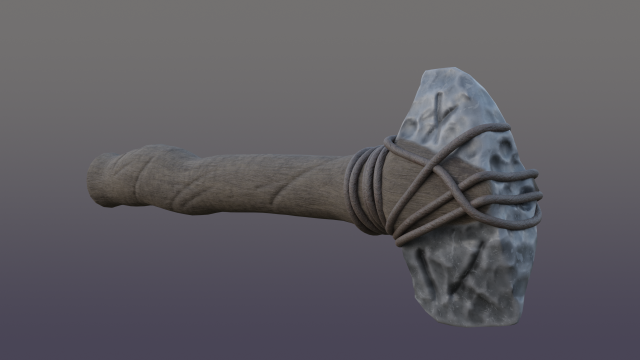 Stone axe 3D Model in Melee 3DExport