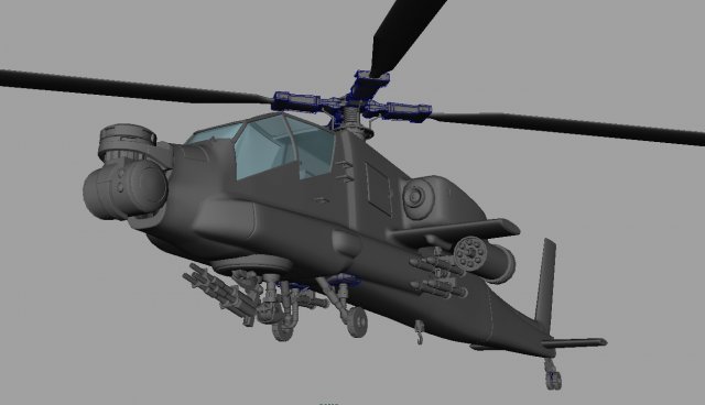 Apache 3D Model in Transport 3DExport