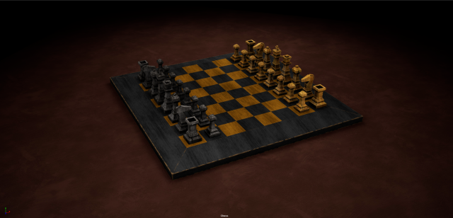 Chess Board Complete six types of different textures Low-poly 3D Model ...