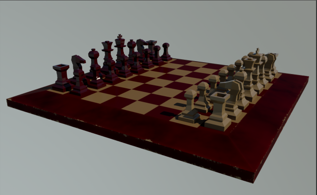 Chess Board Complete six types of different textures Low-poly 3D Model ...