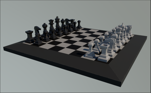 Chess Board Complete six types of different textures Low-poly 3D Model ...