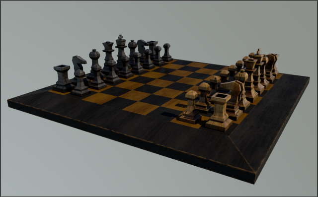 Chess Board Complete six types of different textures Low-poly 3D Model ...