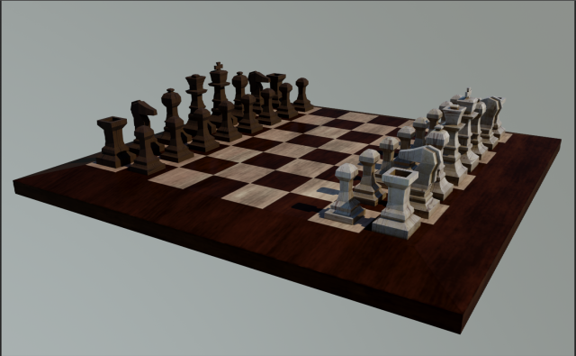 Chess Board Complete six types of different textures Low-poly 3D Model ...