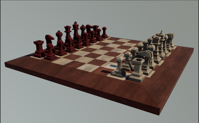 Chess Board Complete six types of different textures Low-poly 3D Model ...