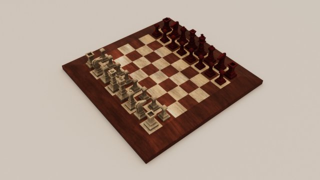 Chess Board Complete six types of different textures Low-poly 3D Model ...