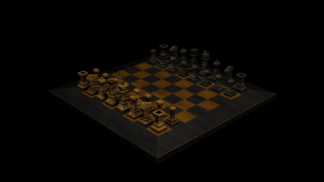 Chess Board Complete six types of different textures Low-poly 3D Model ...