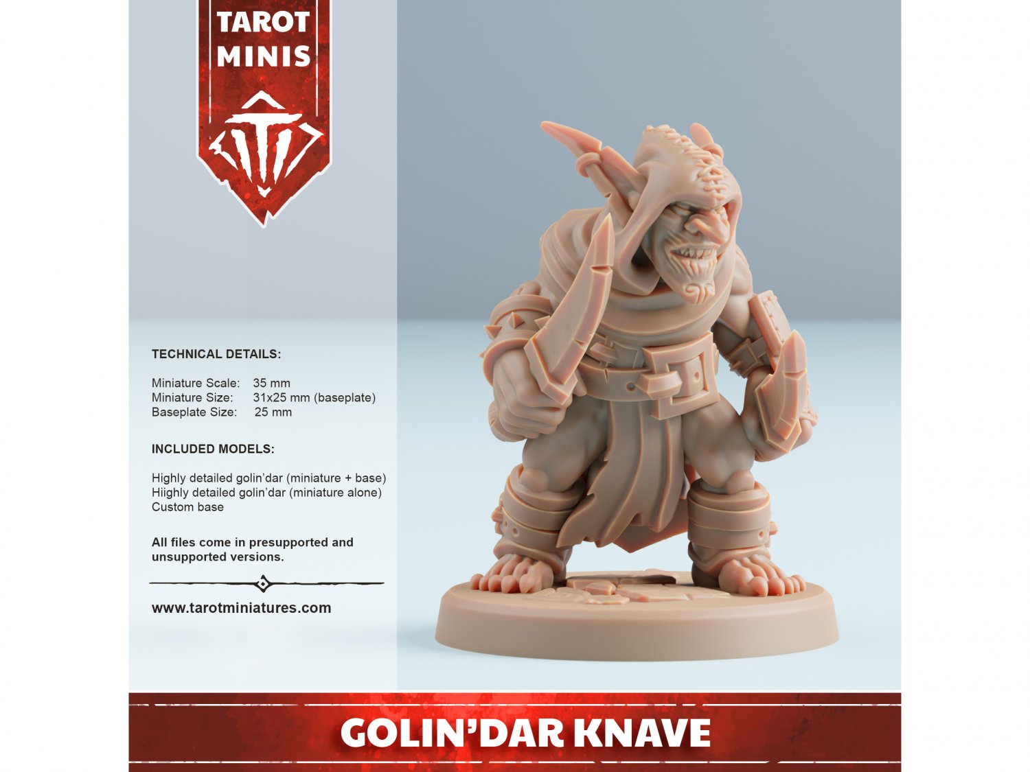 GOLINDAR KNAVE GOBLIN A 3D Print Model in Board Games 3DExport