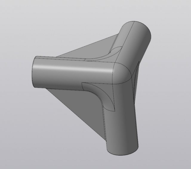 Triangular connection of round pipes diameter 19 mm 3D Print Model in ...