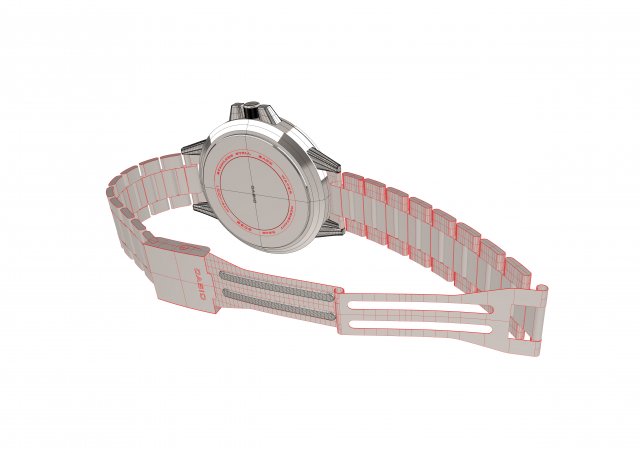 Watch Casio 3D Model in Jewellery 3DExport