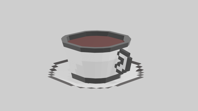TEA CUP LOW POLY PIXEL ART 3D Model in Beverage 3DExport
