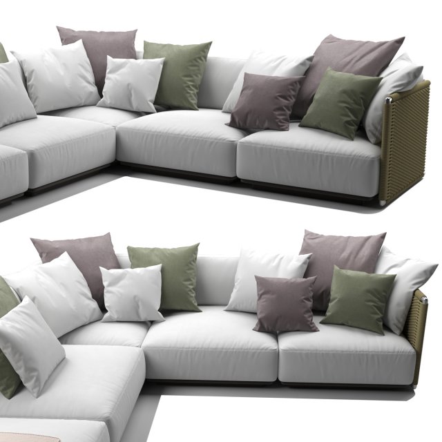 Flexform Eddy OUTDOOR II sofa 3D Model in Sofa 3DExport