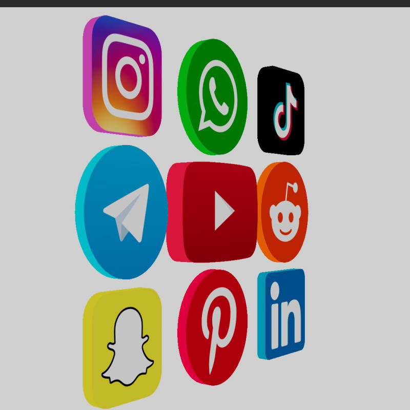 Social Media 3D Logos Asset Version 1 3D Model in Other 3DExport