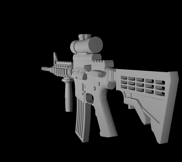 M4A1 assault rifle weapon 3D Model in Combat 3DExport