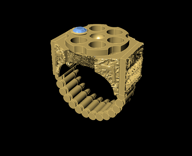 Bullet ring men stl 3D Print Model in Rings 3DExport