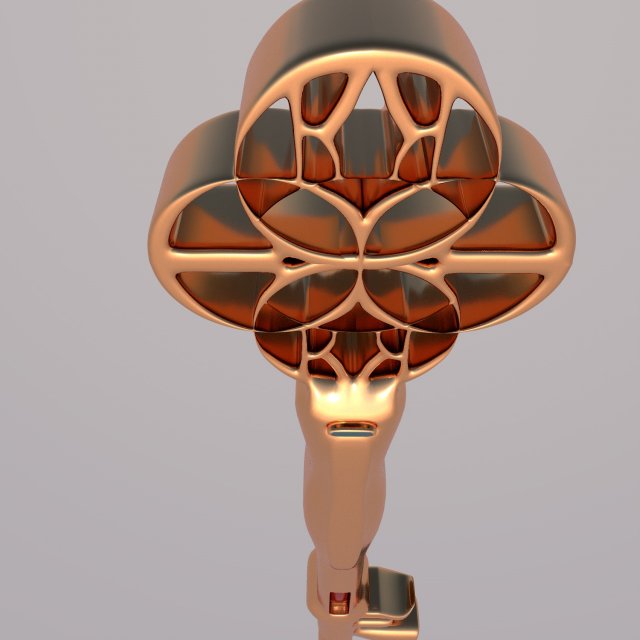 Golden key 3D Model in Jewellery 3DExport