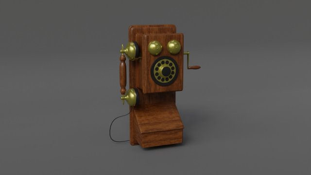 Wooden Antique Phone Low-Poly Model Low-poly Modèle 3D in Téléphone et ...