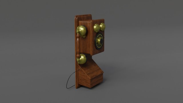 Wooden Antique Phone Low-Poly Model Low-poly Modèle 3D in Téléphone et ...
