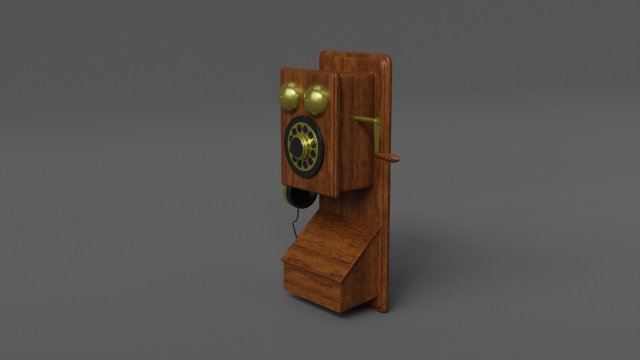 Wooden Antique Phone Low-Poly Model Low-poly Modèle 3D in Téléphone et ...