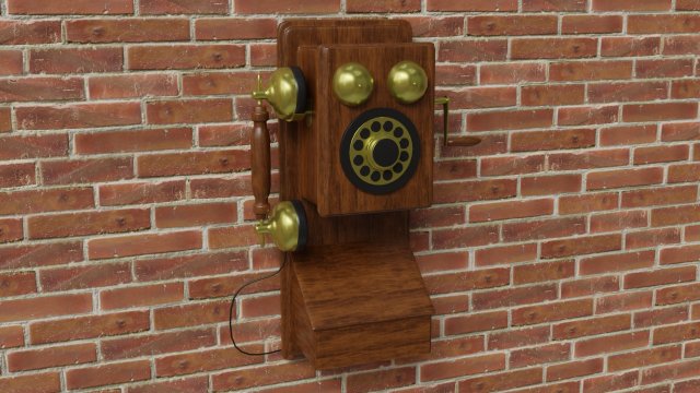 Wooden Antique Phone Low-Poly Model Low-poly Modèle 3D in Téléphone et ...