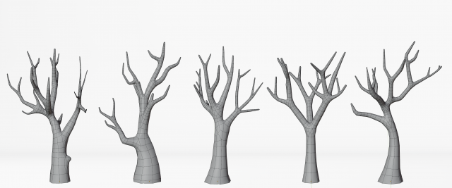 Stylized trees 3D Model in Tree 3DExport