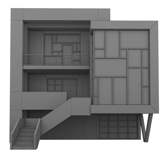 Modern exterior 3D Model in Buildings 3DExport