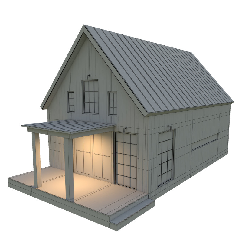 Barn house 3D Model in Buildings 3DExport