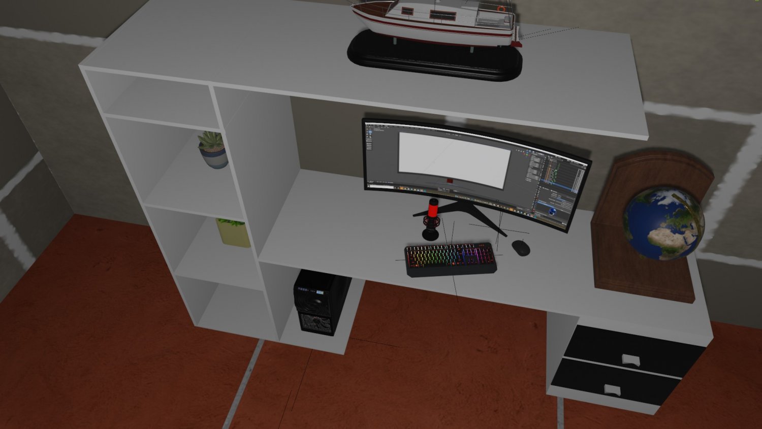 Desktop 3D Model in Desk 3DExport