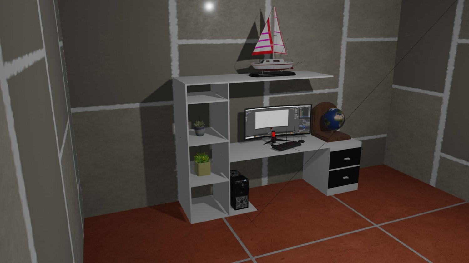 Desktop 3D Model in Desk 3DExport