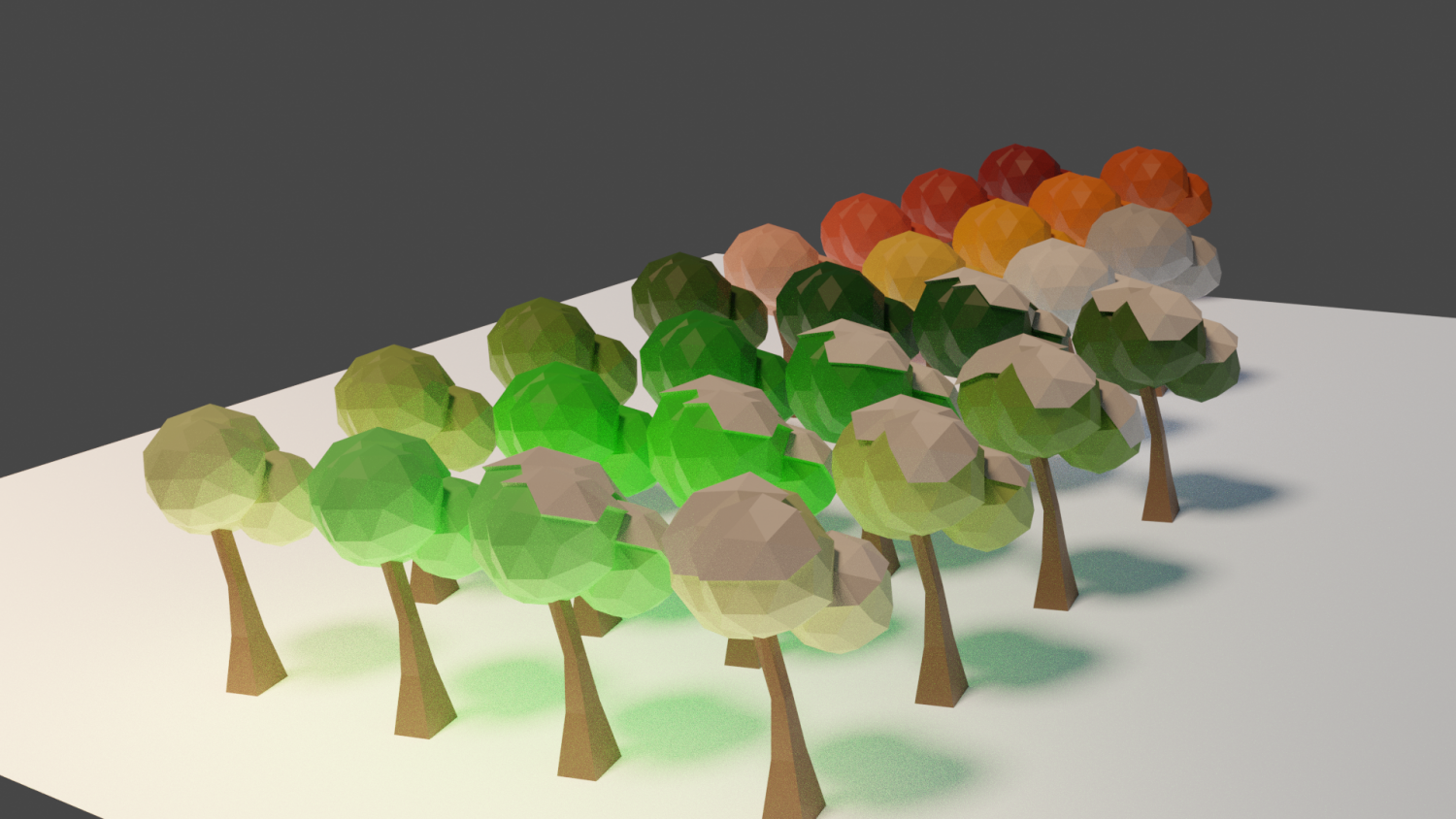 Low Poly Tree Asset 3D Models in Landscapes 3DExport