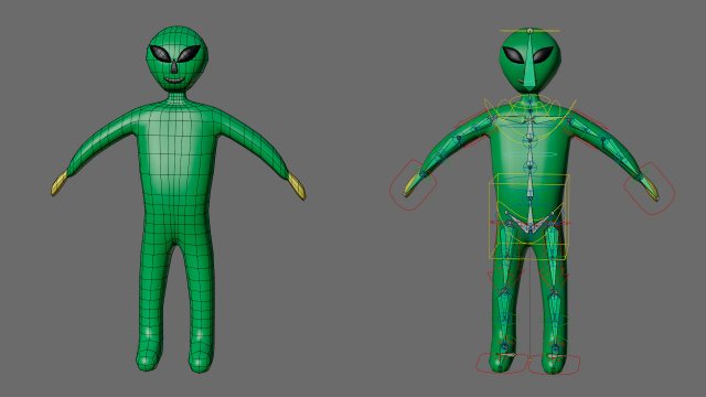 Cartoon characters-3 aliens 3D Model in Alien 3DExport