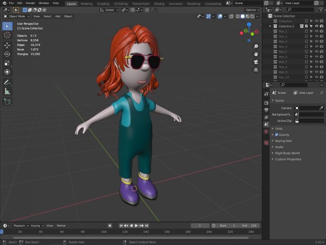Cartoon characters-different people 3D Model in Cartoon 3DExport