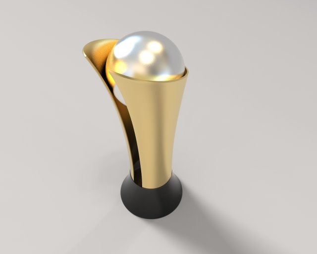 Gold color Trophy - with Black color base 3D Model in Other 3DExport