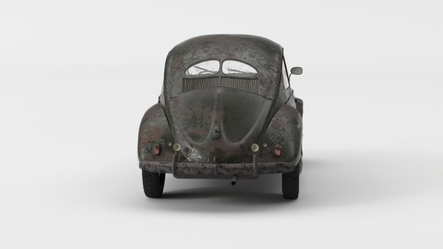 VW Style Beetle Bug Old Rusty WW2 Wrecked Car 3D Model in Classic Cars ...