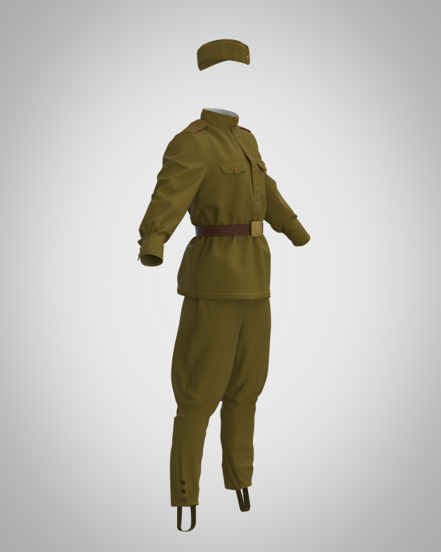 Clothing high-poly Soviet Soldier Uniform 3D Model in Clothing 3DExport