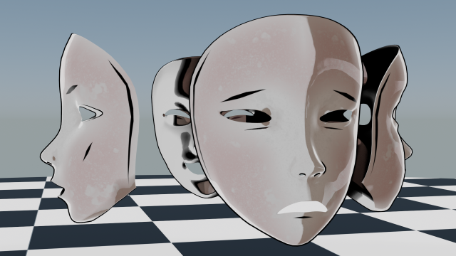 Full-Face Masks 3D Model in Clothing 3DExport