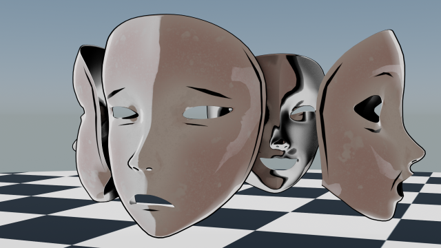 Full-Face Masks 3D Model in Clothing 3DExport