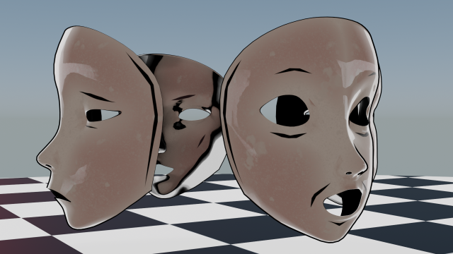 Full-Face Masks 3D Model in Clothing 3DExport