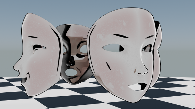 Full-Face Masks 3D Model in Clothing 3DExport