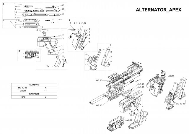 Alternator - APEX - Printable - STL files 3D Print Model in Toys 3DExport