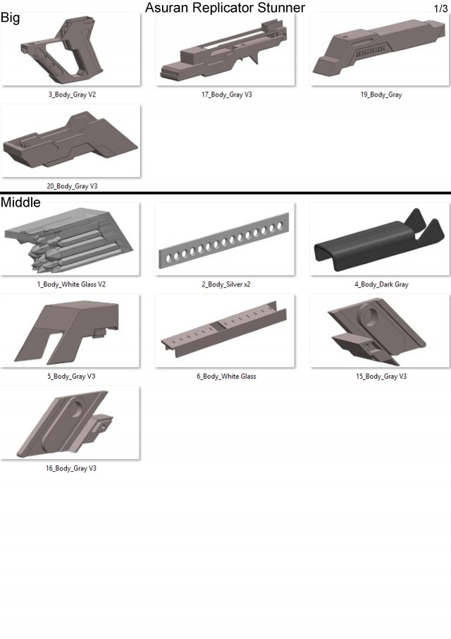 Asuran Replicator Stunner - Stargate - Printable - STL files 3D Print ...