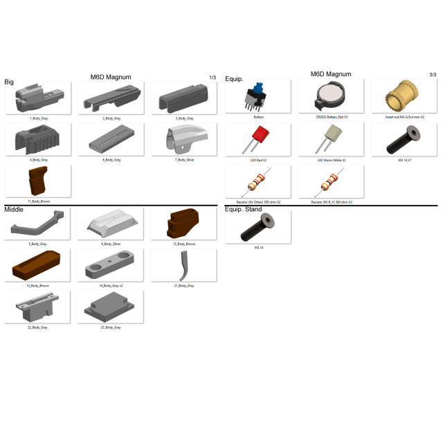 M6D Magnum - Halo - Printable - STL files 3D Print Model in Toys 3DExport