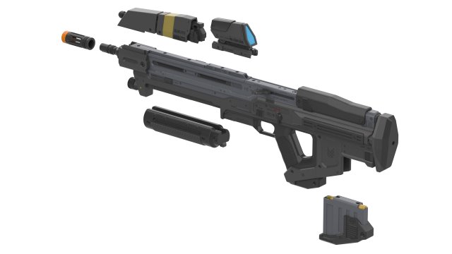 MA40 Assault Rifle - Halo - Printable - STL OBJ CAD bundle - Commercial ...