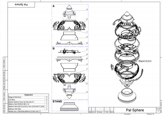 Pal Sphere - Printable - STL files - Personal Use 3D Print Model in ...