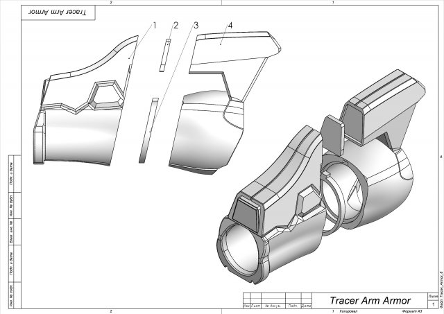Tracer Arm Armor - Overwatch - Printable - STL OBJ CAD bundle ...