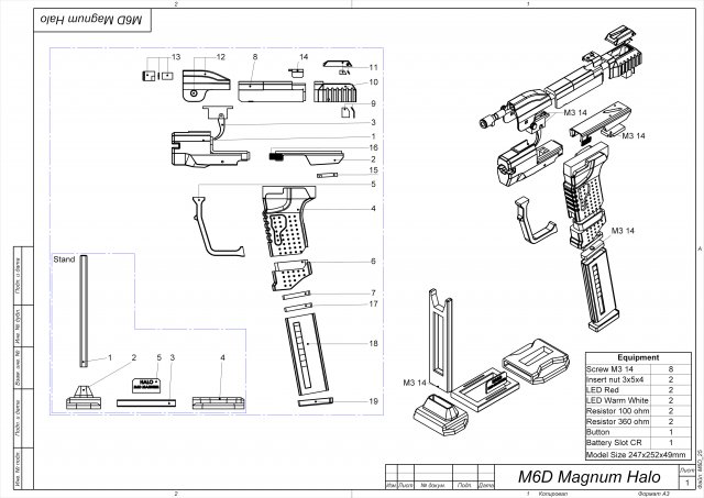 M6D Magnum - Halo - Printable - STL OBJ CAD bundle - Commercial Use ...