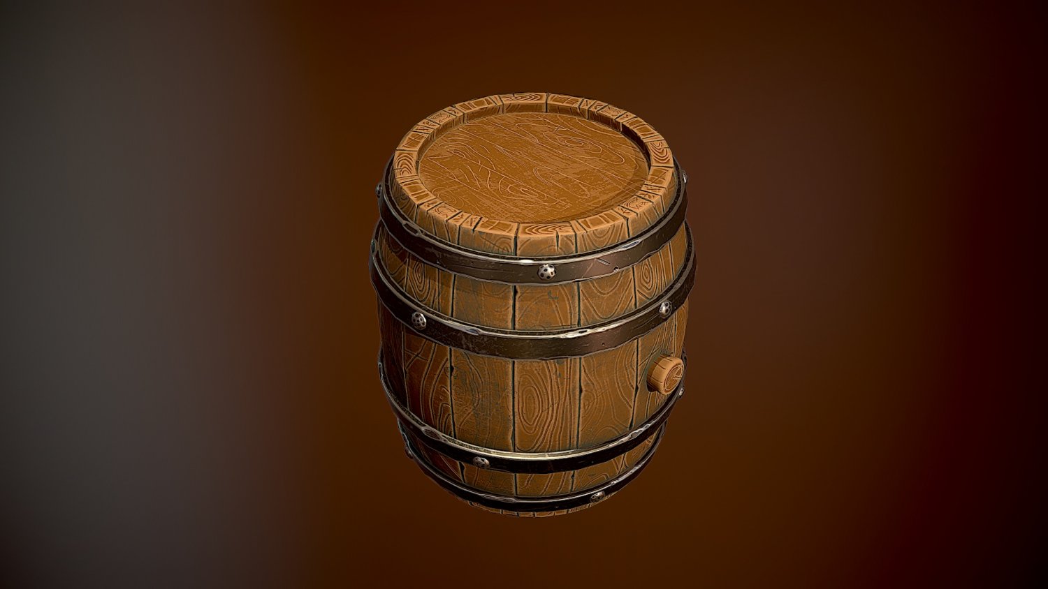 Styled wooden barrel Modelo 3D in Varios 3DExport