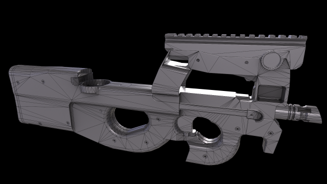 P90 3D Model in Submachine Guns 3DExport