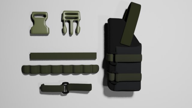 Military Vest 3D Model in Combat 3DExport