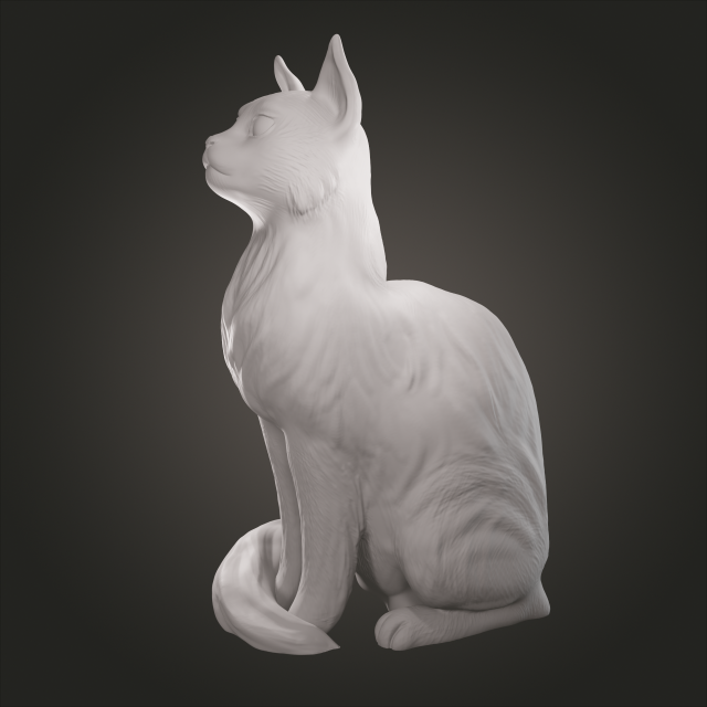 Sitting cat for 3D printing 3D Print Model in Animals 3DExport