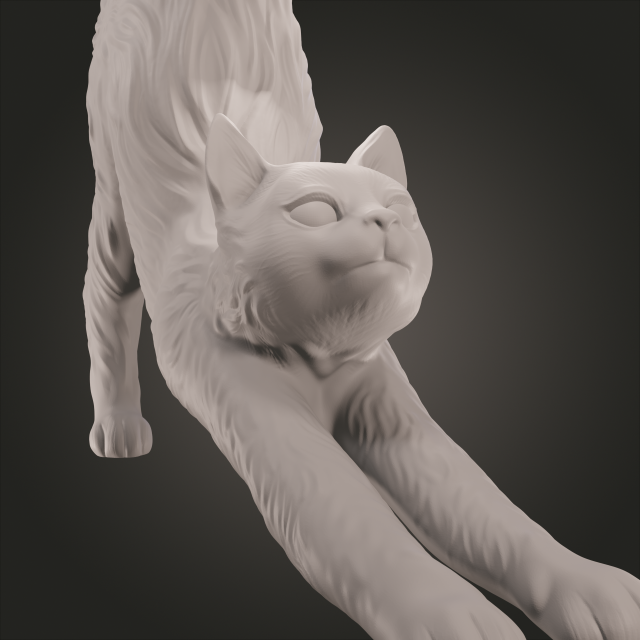 Cat stretching for 3D printing Free 3D Print Model in Animals 3DExport